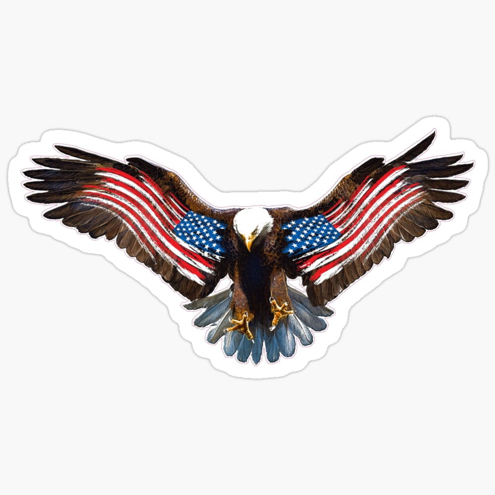 DOPASTICKER Eagle American Flag Steacker Sticker Fourth Of July Sticker ...
