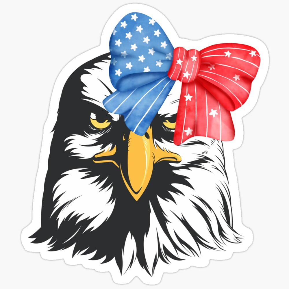 DOPASTICKER Eagle With A Bow Fourth Of July Sticker Fourth Of July ...