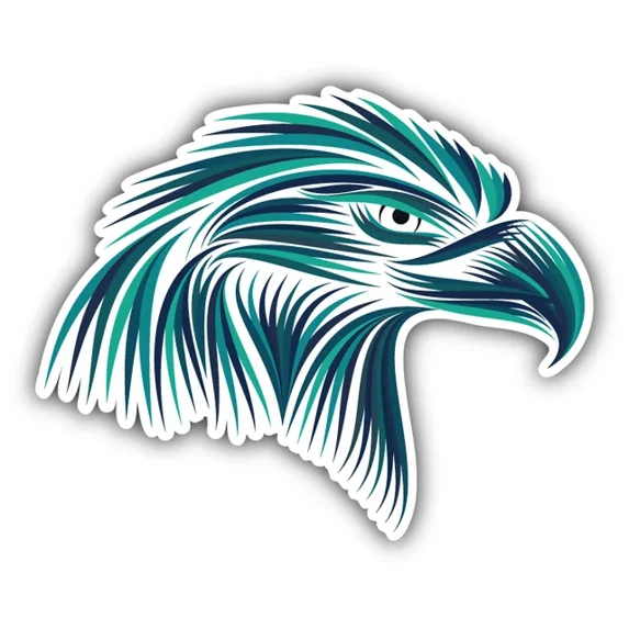 DOPASTICKER Eagle Head Colored Sticker Decal Phone Decal Water Bottle ...