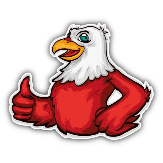 DOPASTICKER Eagle Mascot Sticker Decal Phone Decal Water Bottle ...