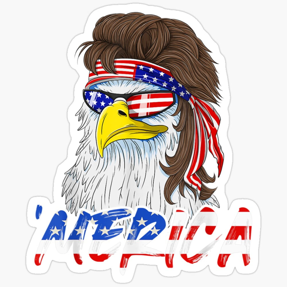 DOPASTICKER Eagle Mullet Merica 4Th Of July Usa American Flag Patriotic ...