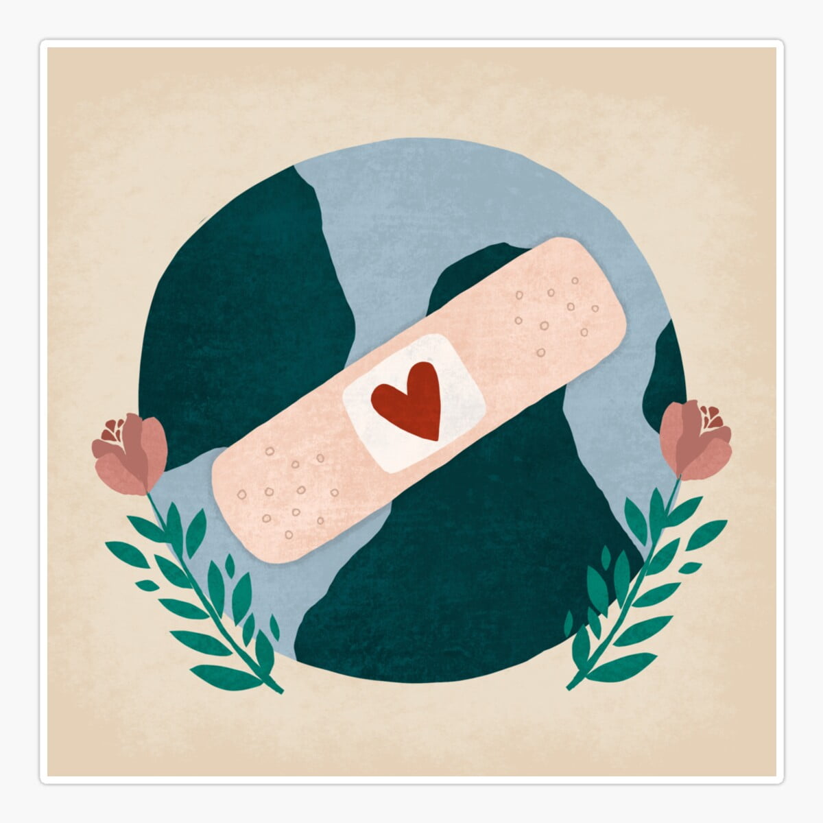 DOPASTICKER Earth Day Love Sticker, Phone Sticker Water Bottle Sticker ...