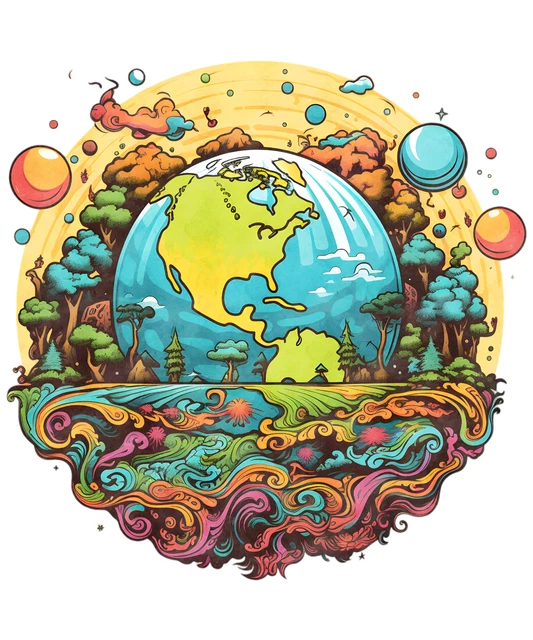 DOPASTICKER Earth Hippie Sticker Beautiful Colorful Bright Hippy Boho ...