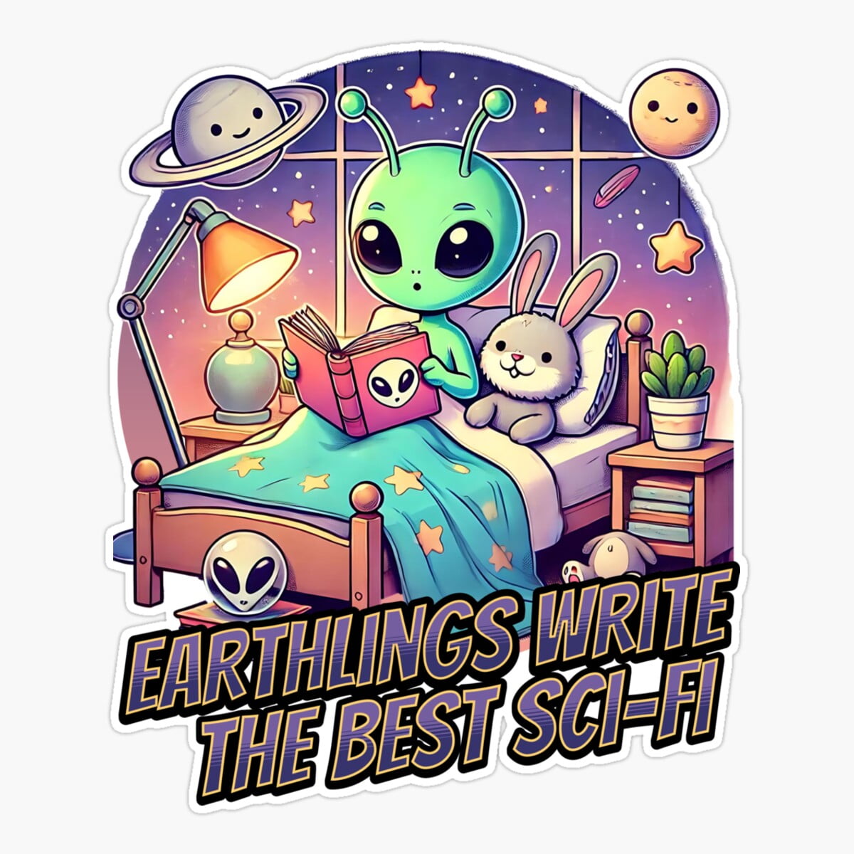 DOPASTICKER Earthlings Write The Best Sci-I Sticker, Phone Sticker Car ...