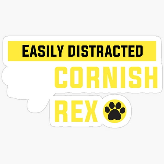 DOPASTICKER Easily Distracted By Cornish Rex, Cornish Rex Sticker Phone ...