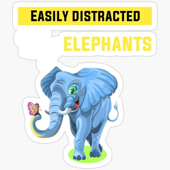DOPASTICKER Easily Distracted By Elephants, Elephants Sticker Phone ...