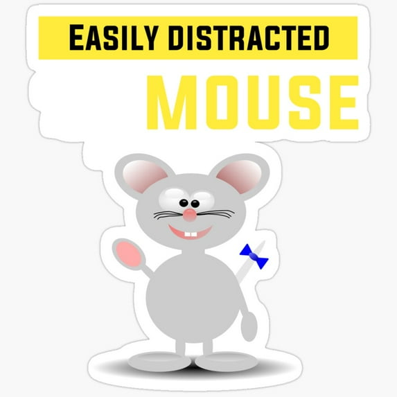 DOPASTICKER Easily Distracted By Mouse, Mouse Sticker Phone Decal Water ...