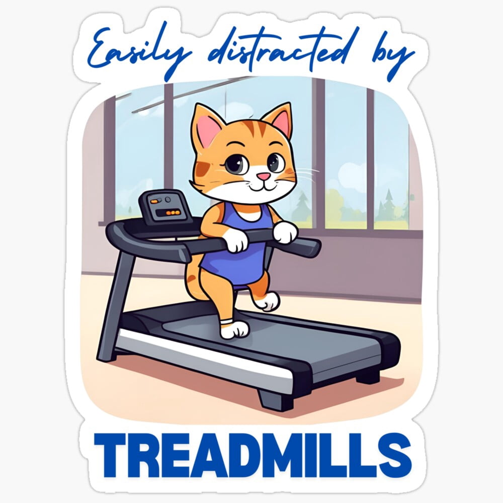 DOPASTICKER Easily Distracted By Treadmills Cat Gift You - Phone ...