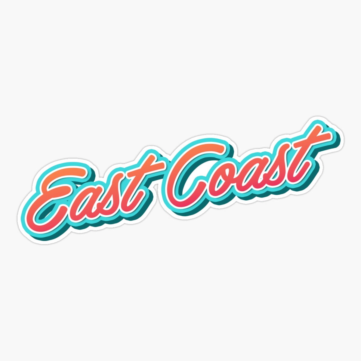 DOPASTICKER East Coast Typography Sticker, Phone Sticker Car Sticker ...