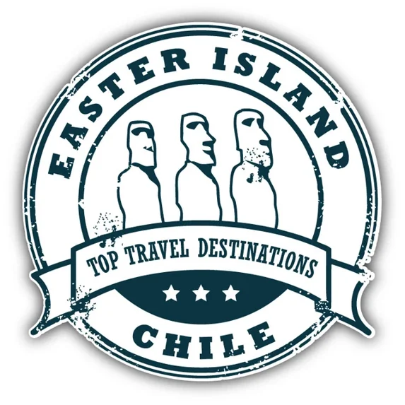 DOPASTICKER Easter Island Chile Grunge Travel Stamp Sticker Decal Phone ...