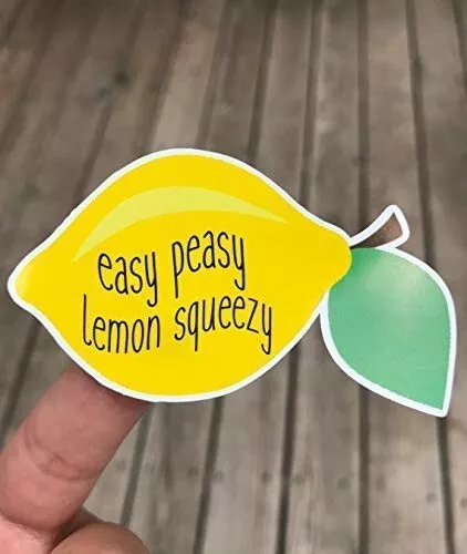 DOPASTICKER Easy Peasy Lemon Squeezy Lemon Sticker, Phone Decal Water ...