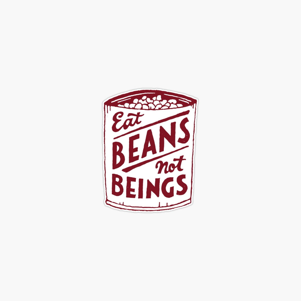 DOPASTICKER Eat Beans Not Beings Sticker, Phone Sticker Water Bottle ...