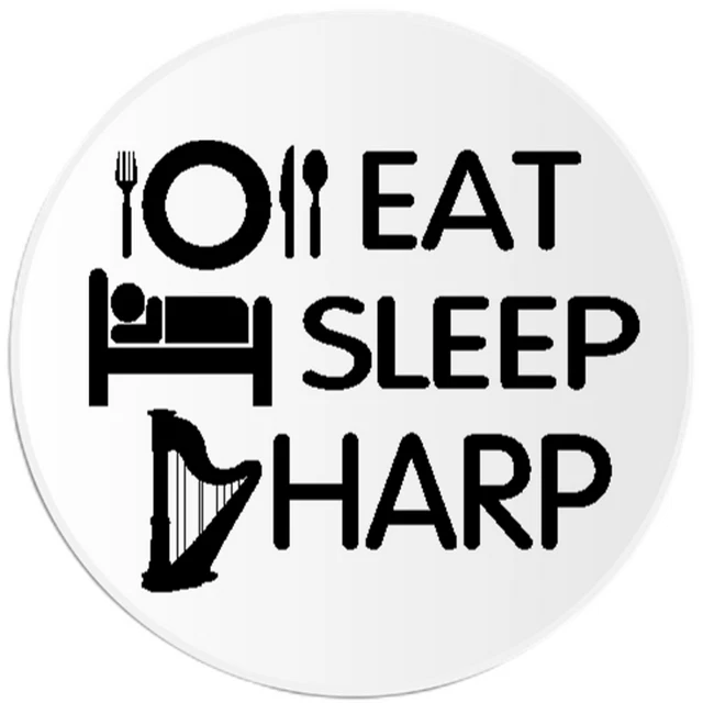 DOPASTICKER Eat Sleep Harp Sticker, Music Musician Phone Decal Water ...