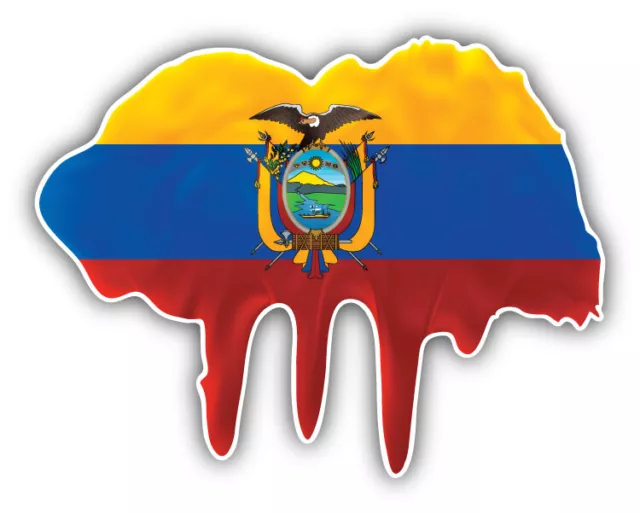 DOPASTICKER Ecuador Flag Blot Sticker Decal Phone Decal Water Bottle ...