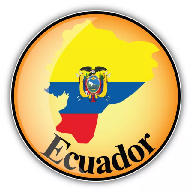 DOPASTICKER Ecuador Map Flag Label Sticker Decal Phone Decal Water ...