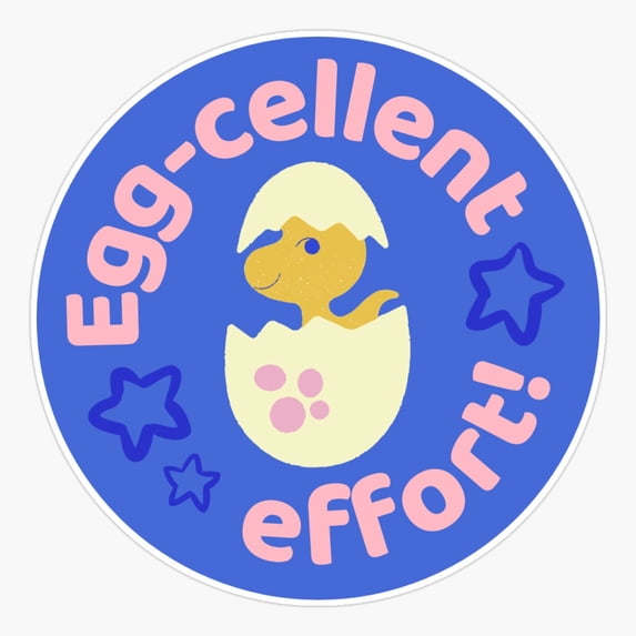 DOPASTICKER Egg-Cellent Eort! Sticker, Phone Sticker Water Bottle ...