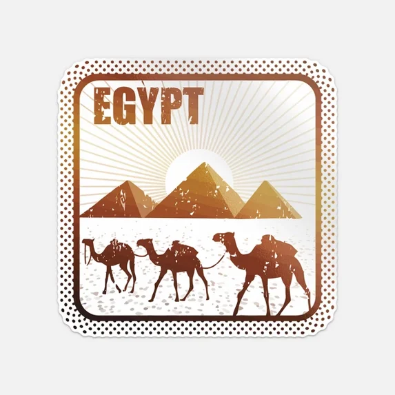 DOPASTICKER Egypt Cairo Camels Pyramids Travel Rubber Sticker Phone ...