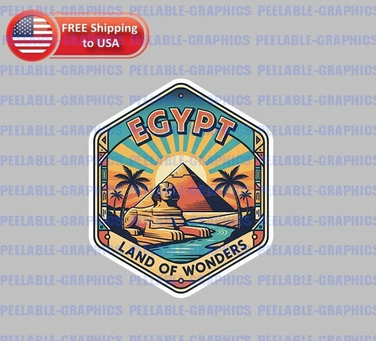 DOPASTICKER Egypt Country Souvenir Sticker Travel Luggage Sticker Phone ...