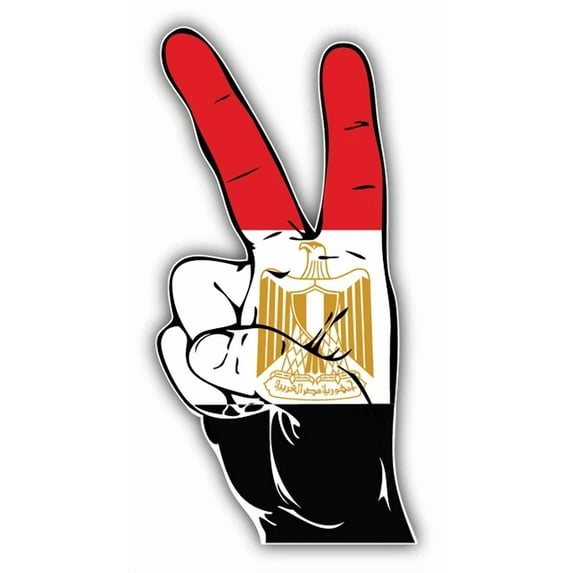 DOPASTICKER Egypt Flag Hand Peace Sign Car Sticker Phone Water Bottle ...