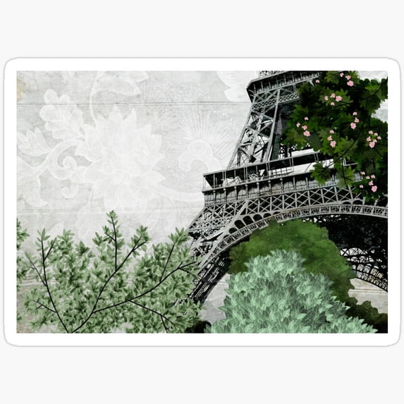 DOPASTICKER Eiffel Tower Sticker Phone Decal Water Bottle Stickers ...