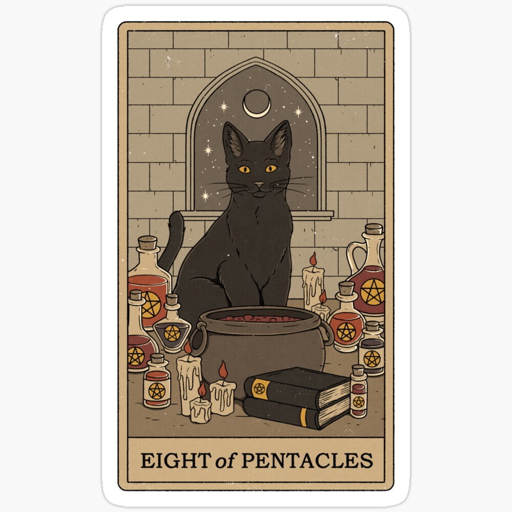 DOPASTICKER Eight Of Pentacles Perfect Sticker Gift Everyone Phone ...