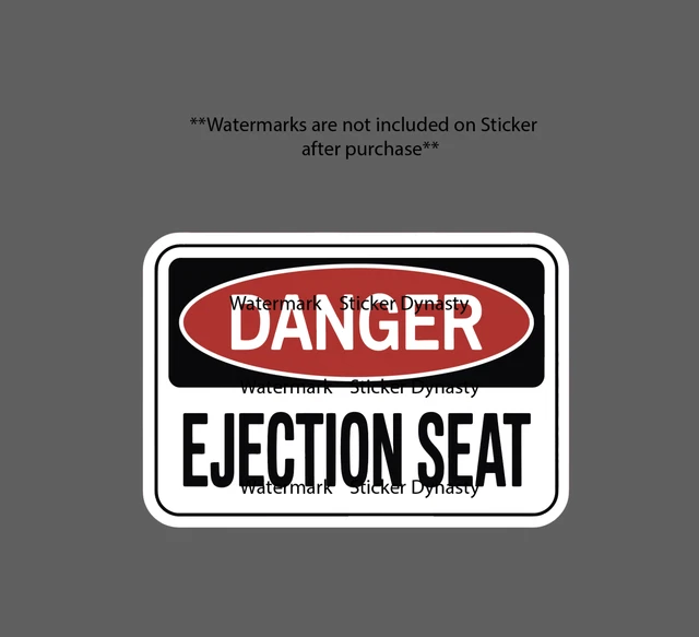 DOPASTICKER Ejection Seat Sticker Danger Warning Caution Sticker Phone ...