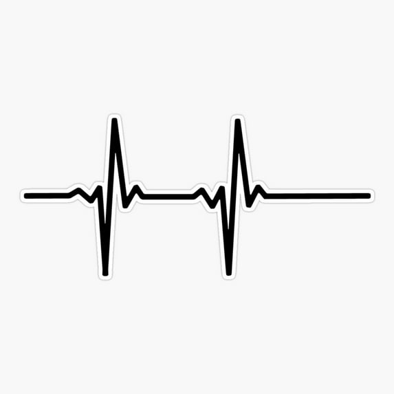 DOPASTICKER Ekg Reading - Heart Rhythm Sticker, Phone Sticker Car ...