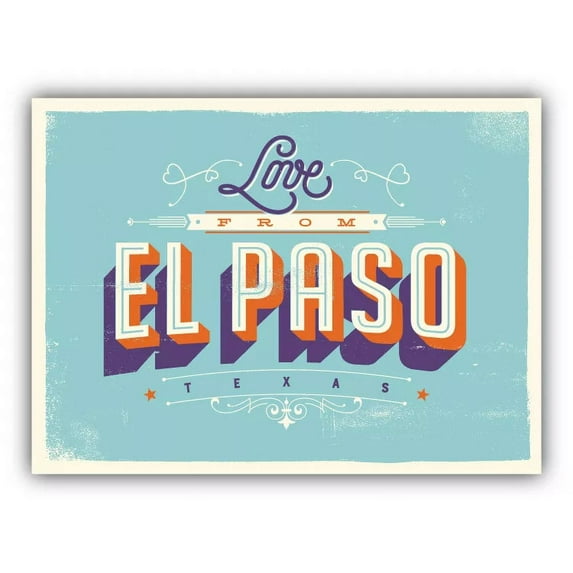 DOPASTICKER El Paso City Texas Usa Vintage Label Car Bumper Sticker ...