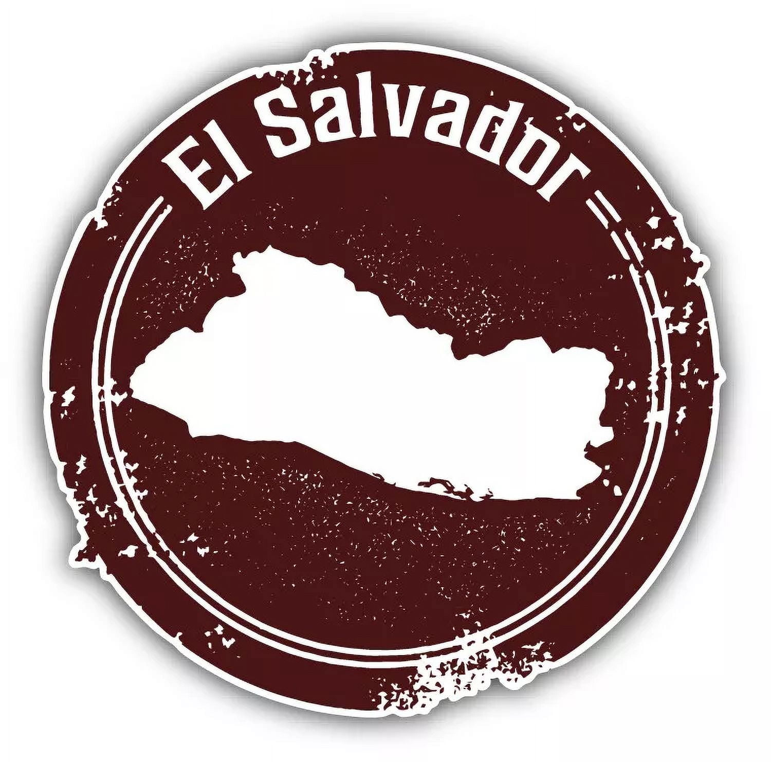DOPASTICKER El Salvador Map Rubber Car Bumper Sticker Waterproof ...