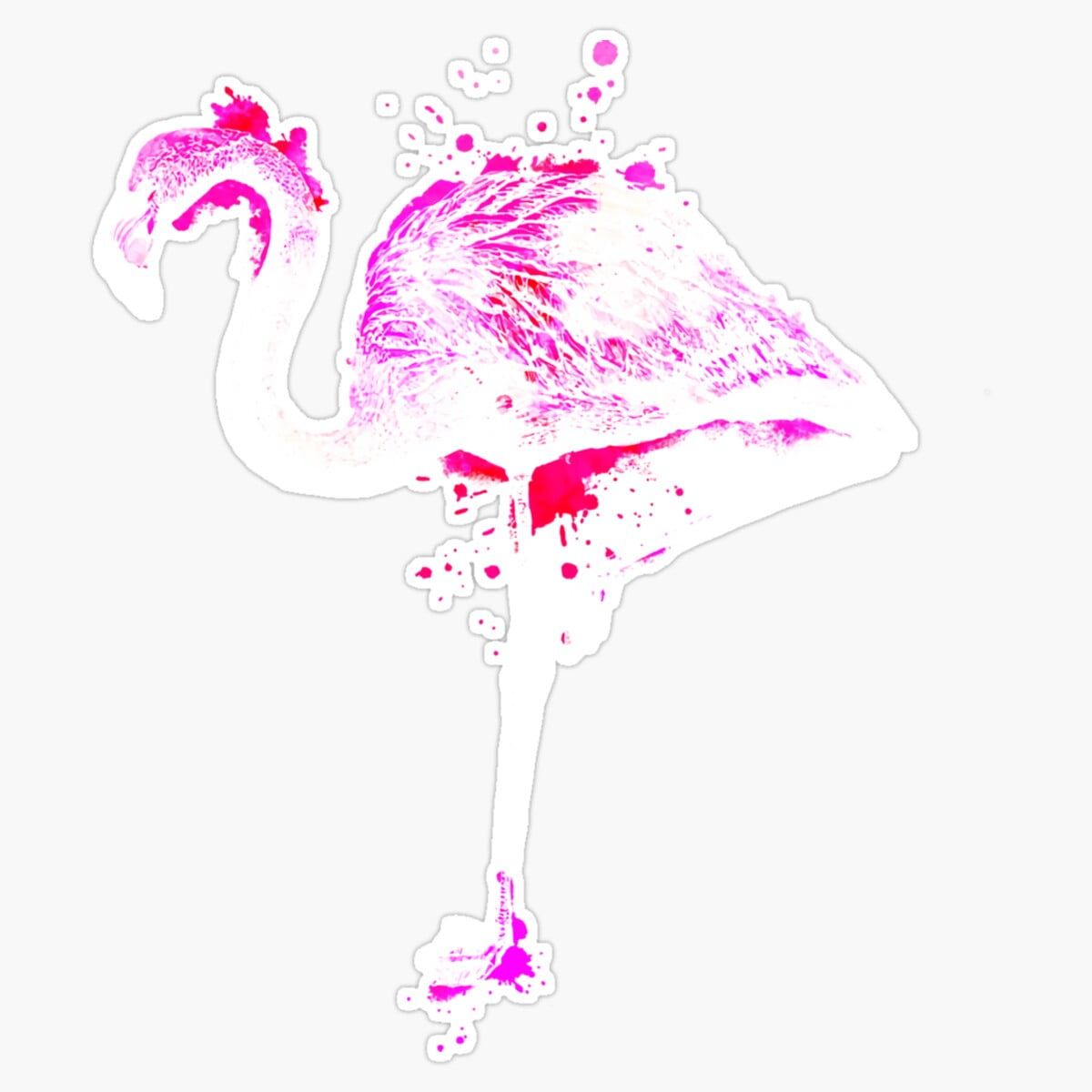 DOPASTICKER Electric Flamingo Neon Splash Sticker, Phone Sticker Car ...
