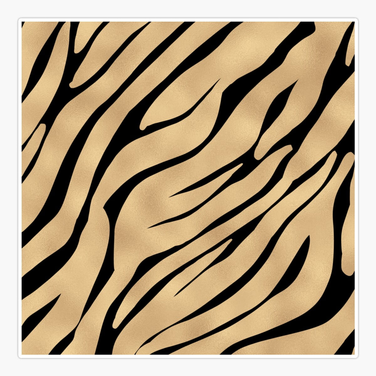 DOPASTICKER Elegant Metallic Gold Zebra Black Animal Sticker, Phone ...