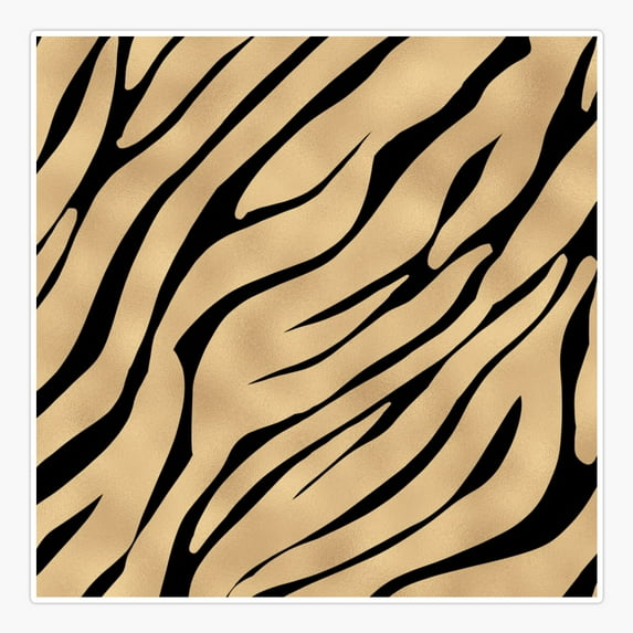 DOPASTICKER Elegant Metallic Gold Zebra Black Animal Sticker, Phone ...