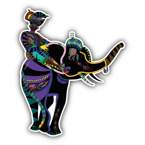DOPASTICKER Elephant Ethnic Style Car Sticker Phone Water Bottle ...