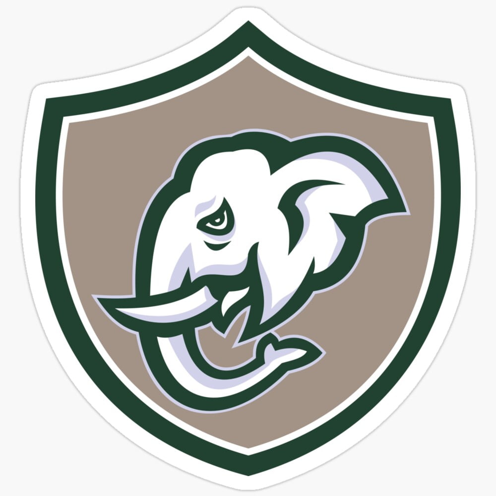 DOPASTICKER Elephant Head Tusk Side Shield Retro Sticker Phone Decal ...