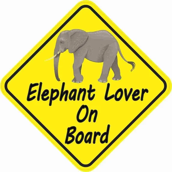 DOPASTICKER Elephant Lover On Board Sticker Phone Sticker, Latop ...