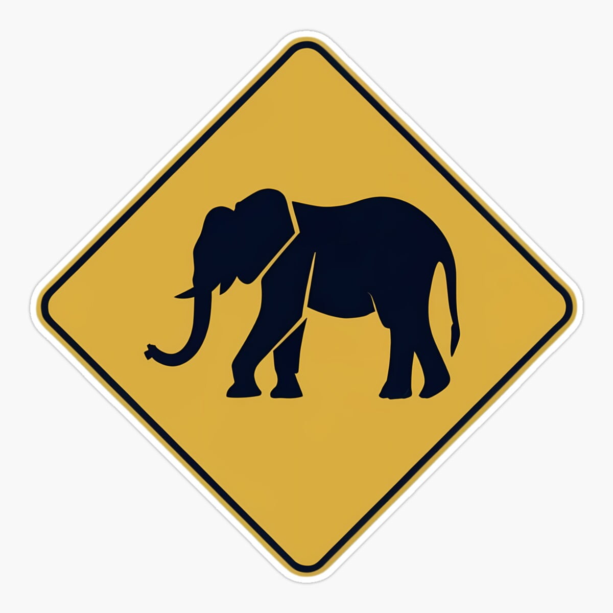 DOPASTICKER Elephant Warning Road Sign Sticker, Phone Sticker Car ...