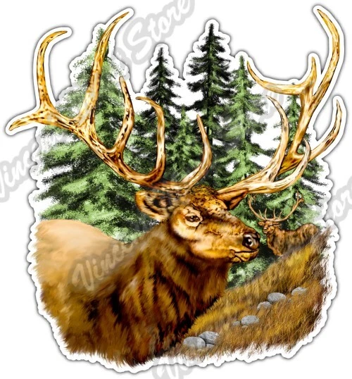 DOPASTICKER Elk Deer Moose Racks Hunting Hunter Wild Car Sticker Decal ...