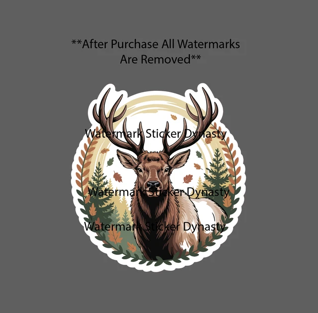 DOPASTICKER Elk Sticker Nature Scene Wildlife Hunting Sticker Phone ...