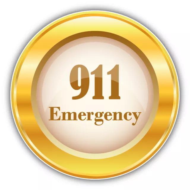DOPASTICKER Emergency Call 911 Sticker Decal Phone Decal Water Bottle ...