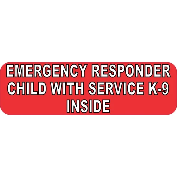 DOPASTICKER Emergency Child With Service K9 Inside Sticker Car Sticker ...