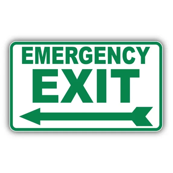 DOPASTICKER Emergency Exit At The Left Sign Sticker Decal Phone Decal ...