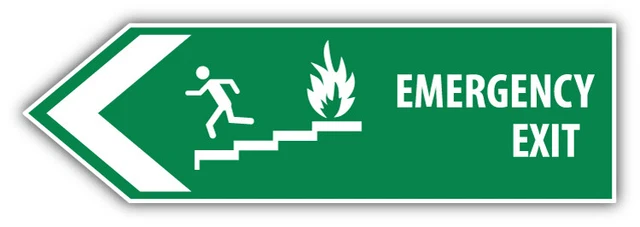 DOPASTICKER Emergency Exit Sign Sticker Decal Phone Decal Water Bottle ...