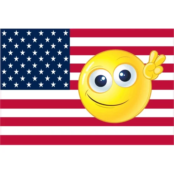 DOPASTICKER Emoji American Flag Sticker Patriotic Sticker Phone Sticker ...