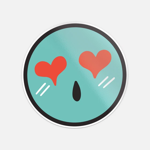 DOPASTICKER Emoticon In Love Sticker Decal Phone Decal Water Bottle ...