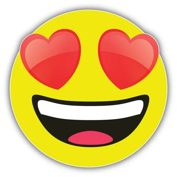 DOPASTICKER Emoticon Smiley In Love Car Sticker Phone Water Bottle ...