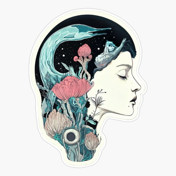DOPASTICKER Emotional Expression Of Melancholia Art Sticker, Phone ...