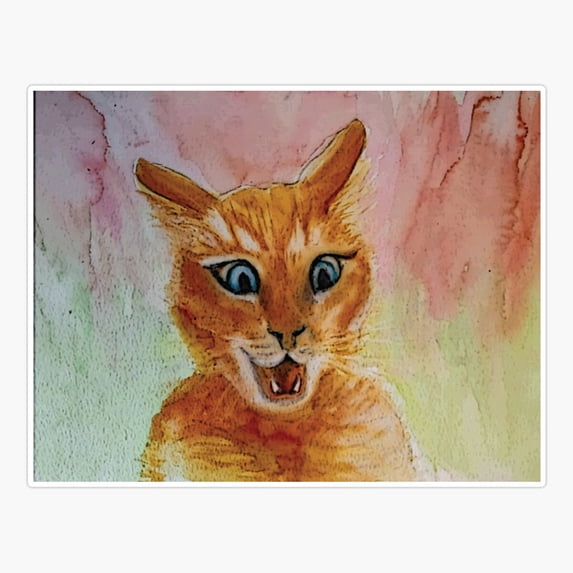 DOPASTICKER Emotional Orange Cat Sticker, Phone Sticker Car Stickers ...