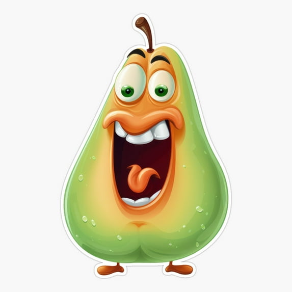 DOPASTICKER Emotional Surprised Pear Sticker, Phone Sticker Car Sticker ...
