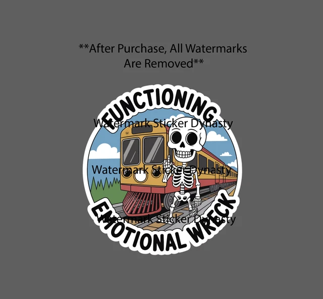 DOPASTICKER Emotional Wreck Sticker Skeleton Bones Sticker Phone ...
