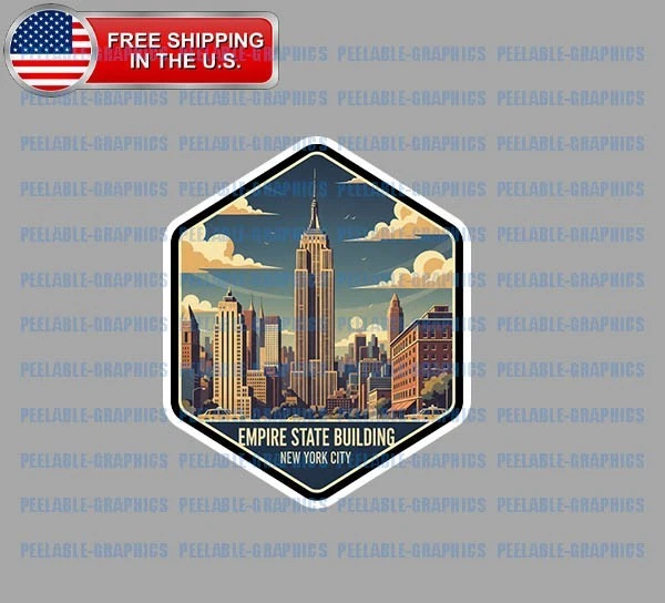 DOPASTICKER Empire State Building York Sticker Souvenir Travel Sticker ...